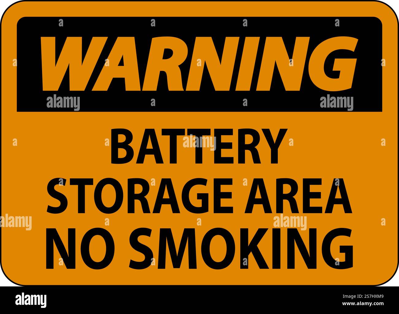 Warning Sign Battery Storage Area No Smoking Stock Vector Image & Art ...