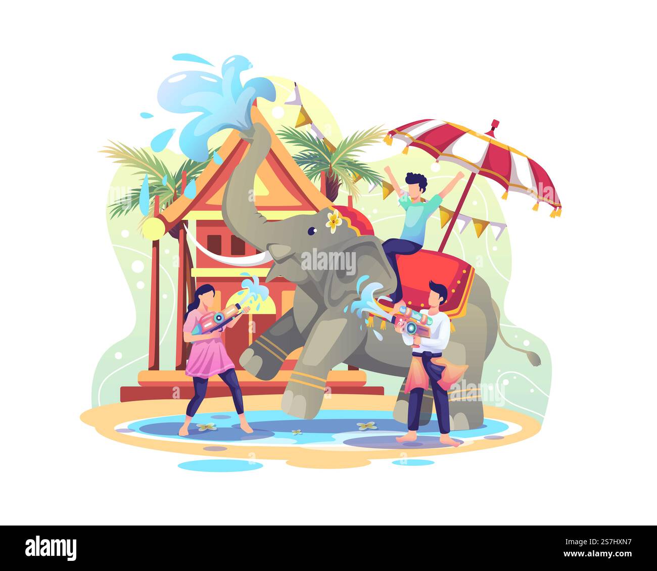 Celebrating songkran Stock Vector Images - Alamy