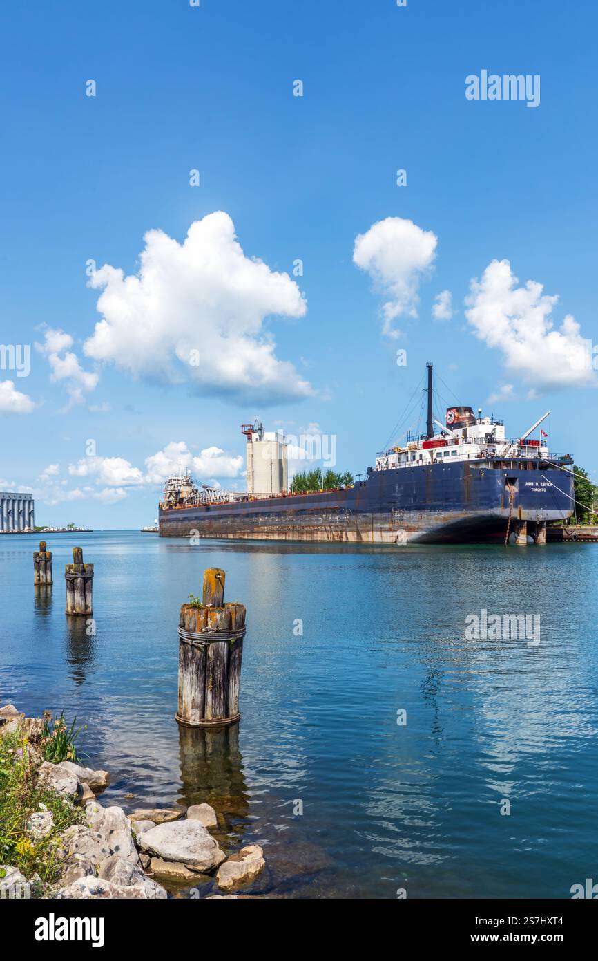Lake Freighter docked in the Harbour at Owen Sound Ontario Canada ...