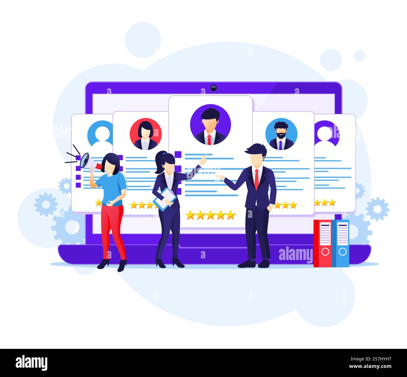 Online recruitment concept, People searching the best candidate for a ...