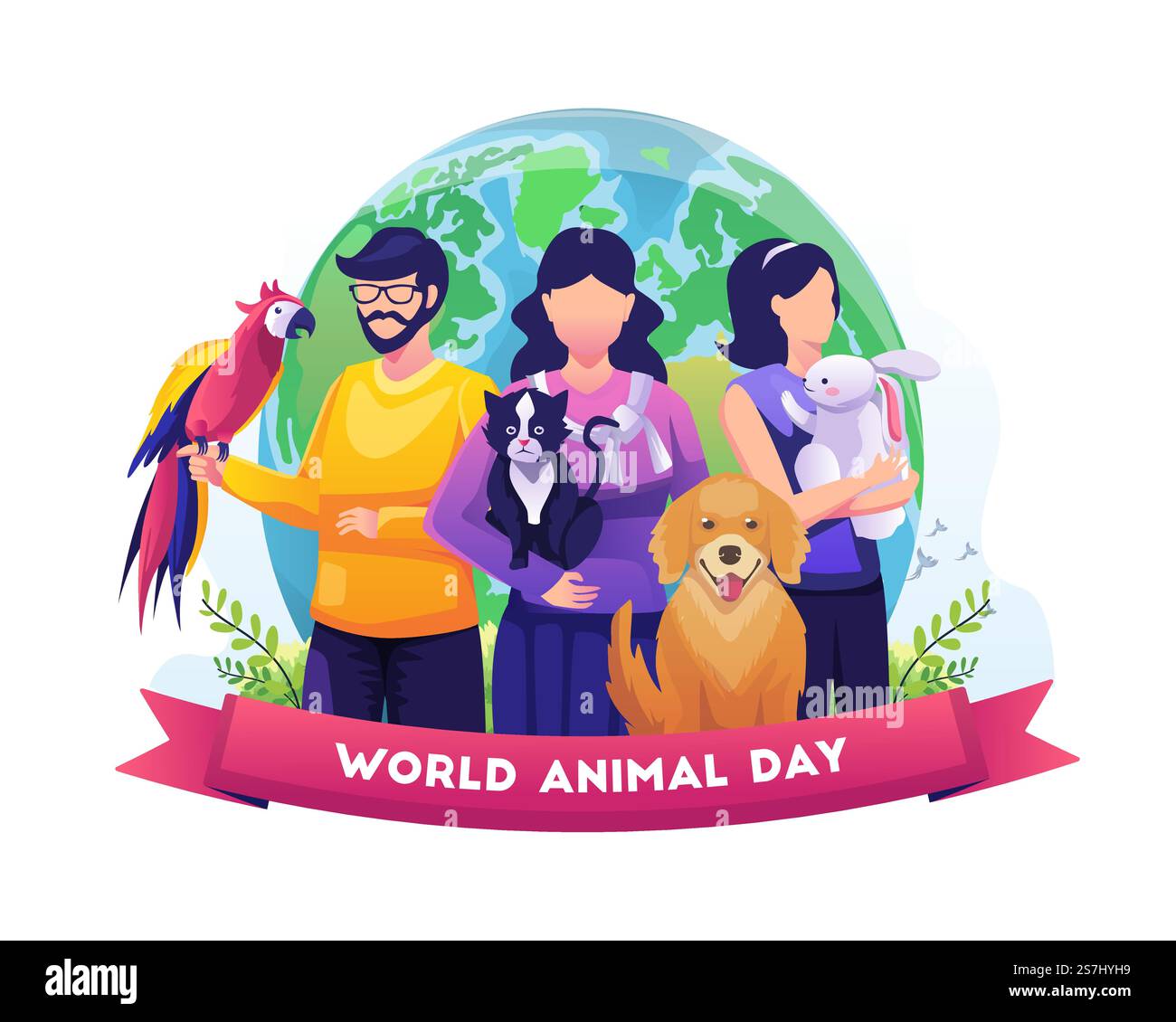 People and their pets celebrate world animal day. Wildlife Day with the ...