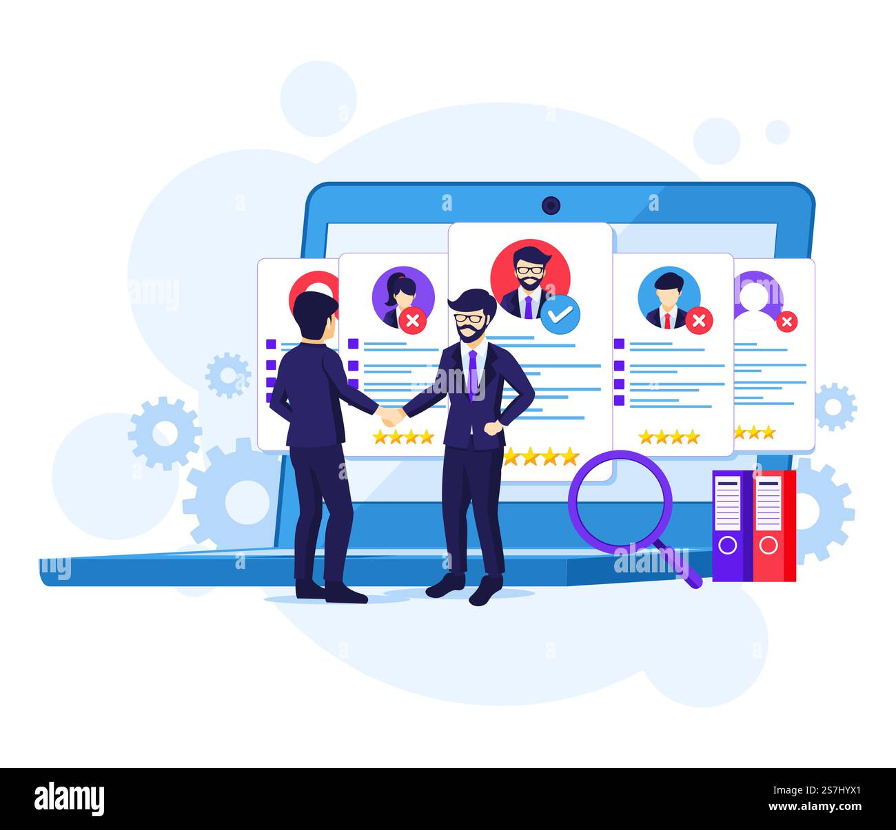 Recruitment concept, businessman and employer agreed and completed the ...