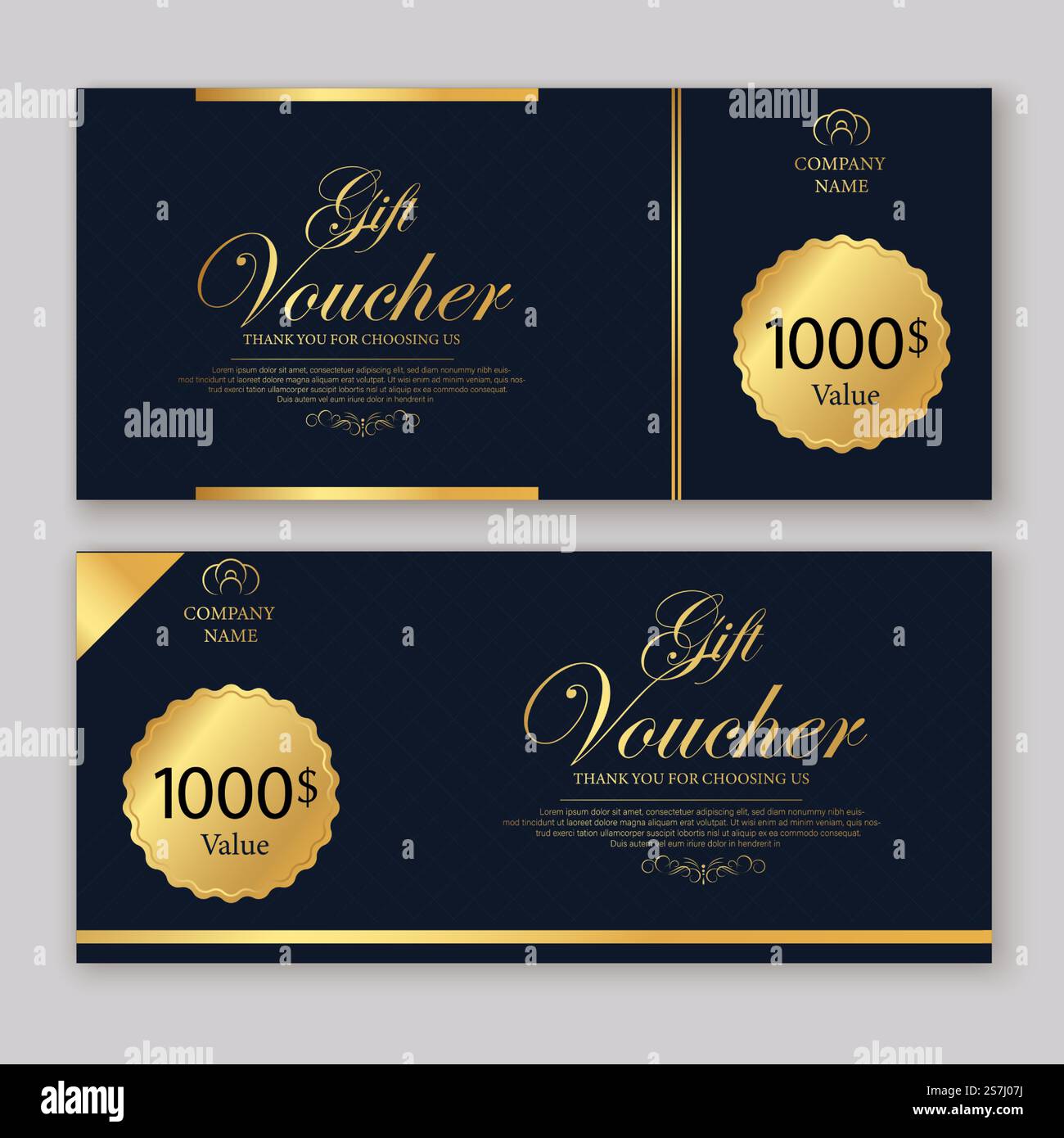 Discount voucher template with gold and black certificate. Background ...