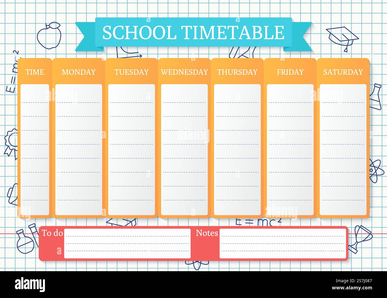 School time table chart hi-res stock photography and images - Alamy