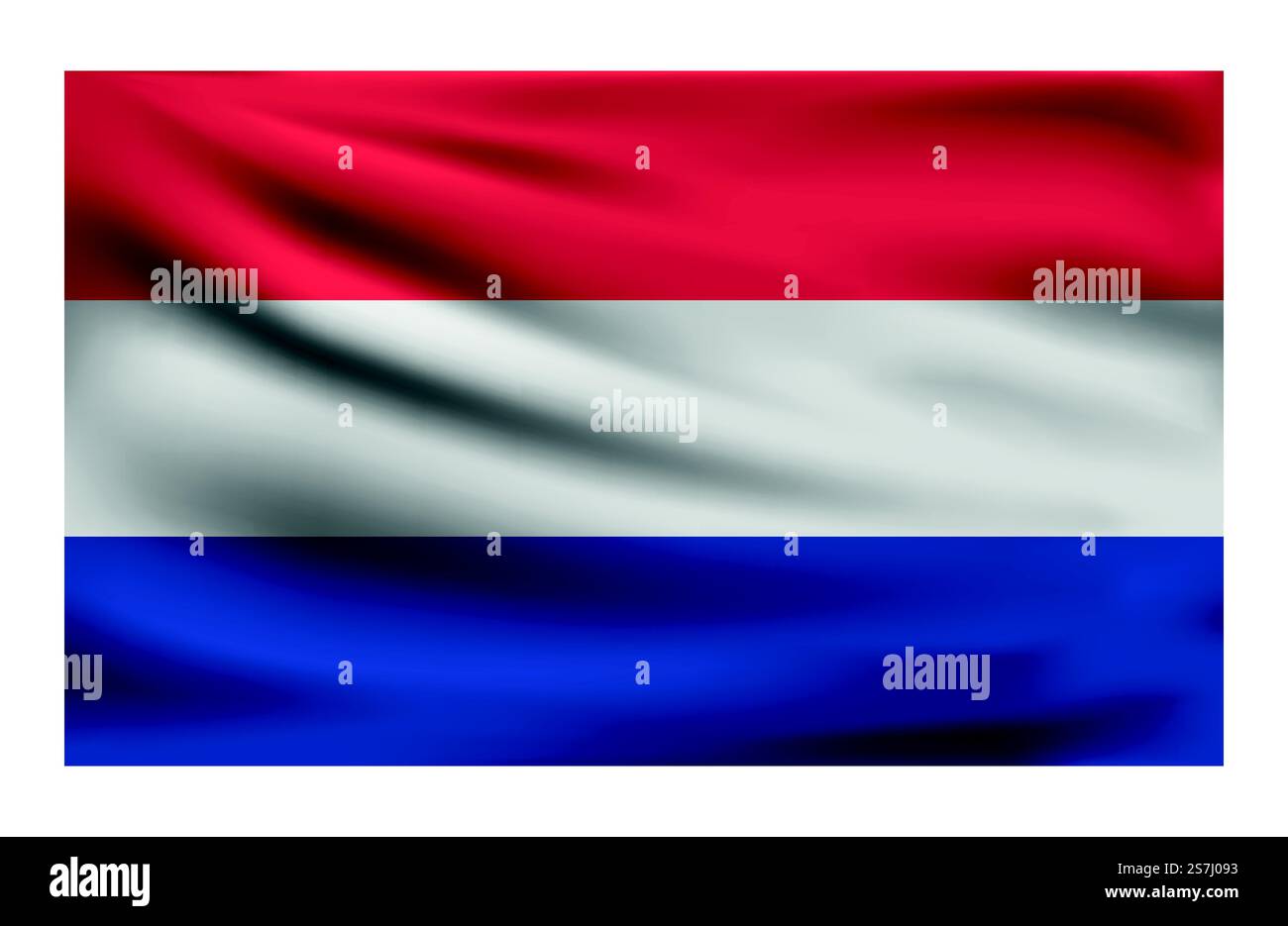 Realistic National flag of Netherlands. Current state flag made of ...
