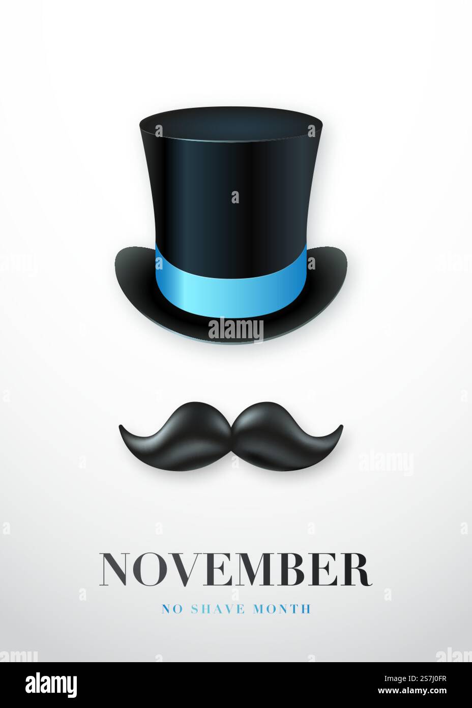 November No shave month poster. Gentleman in realistic retro hat and ...