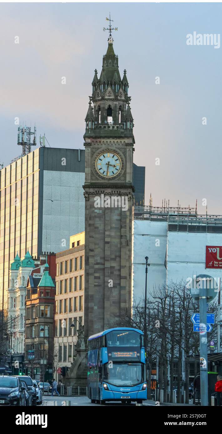 Belfast Street with Albert Clock and Belfast buildings in High Street ...