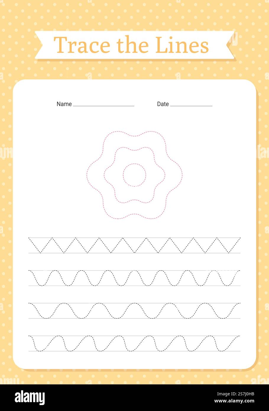 Trace lines worksheet. Hand tracing for children workbook. Educational ...