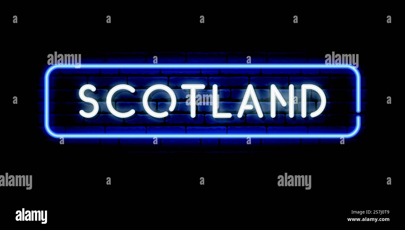Scotland neon sign. Bright light signboard. Vector banner Stock Vector ...