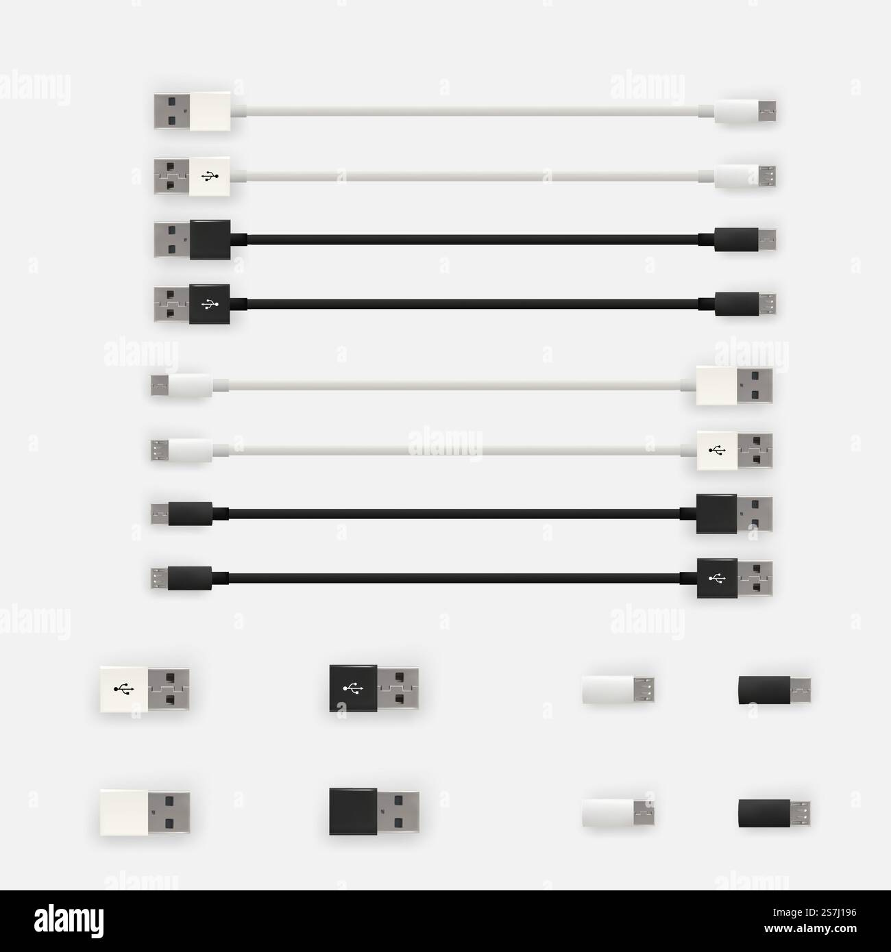 Realistic 3d usb micro cables hi-res stock photography and images - Alamy