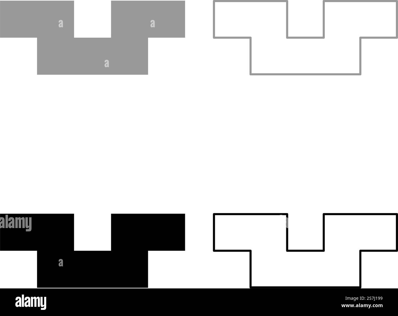 Pit with square hole ground dimple set icon grey black color vector ...