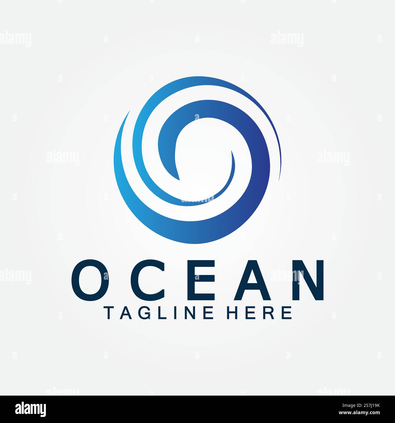 wavy blue ocean water letter O ocean wave logo design vector Stock ...