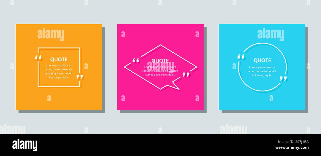 Quote frame template. Quotations text box. Vector. White info comments ...