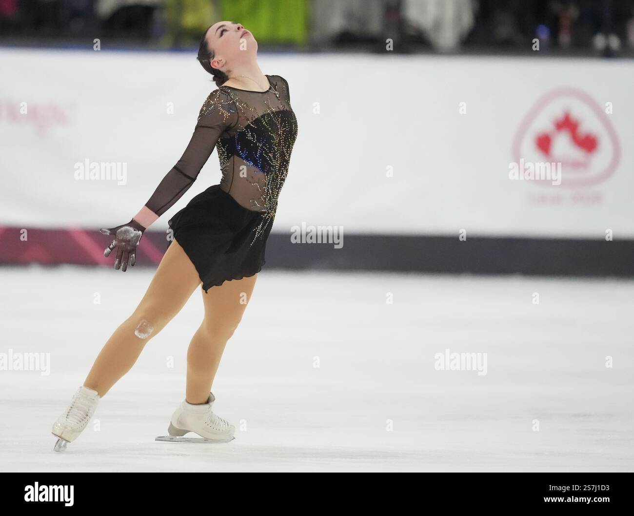 Laval, Canada. 19th Jan, 2025. Fee-Ann Landry performs her free program ...