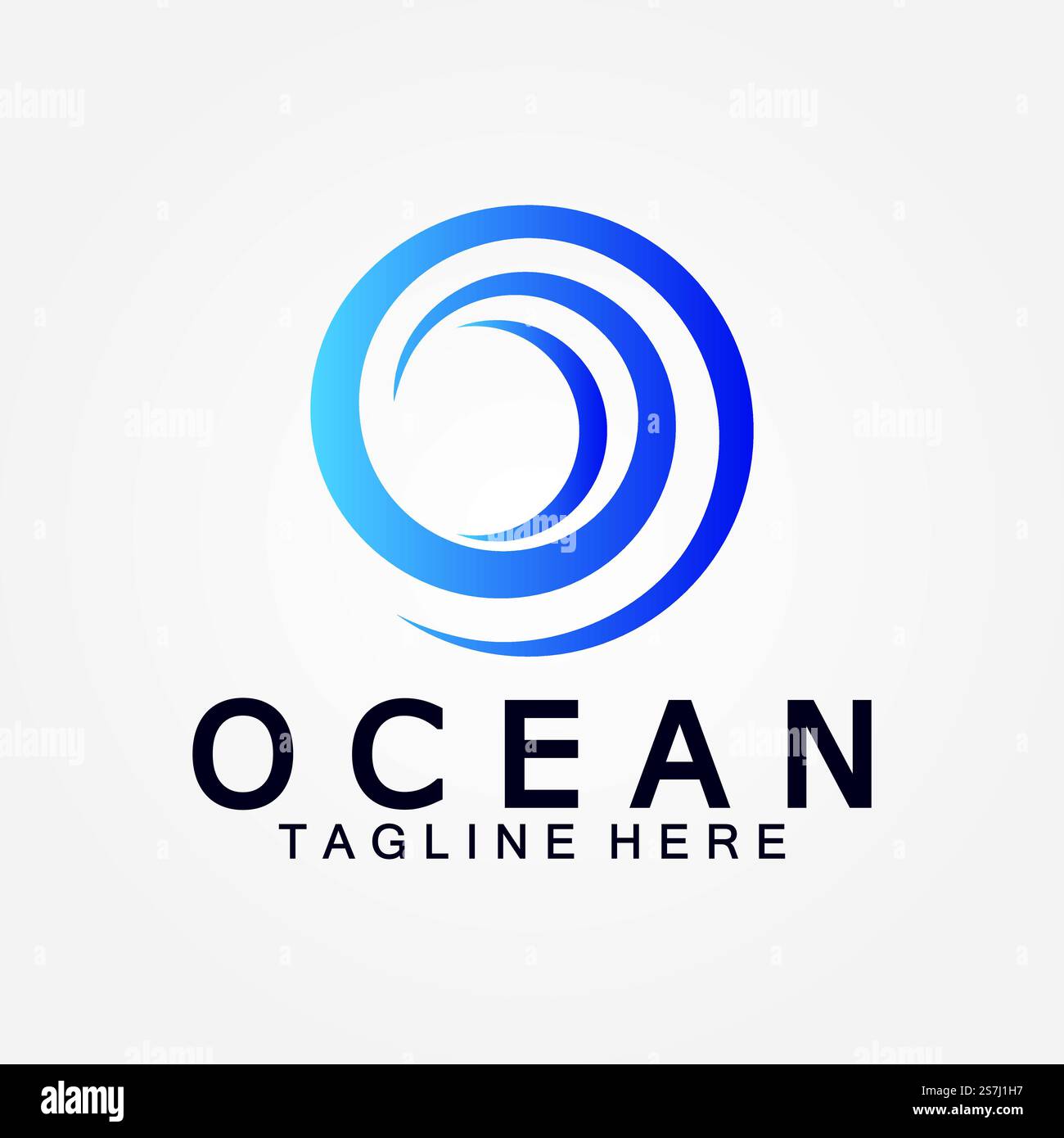 wavy blue ocean water letter O ocean wave logo design vector Stock ...