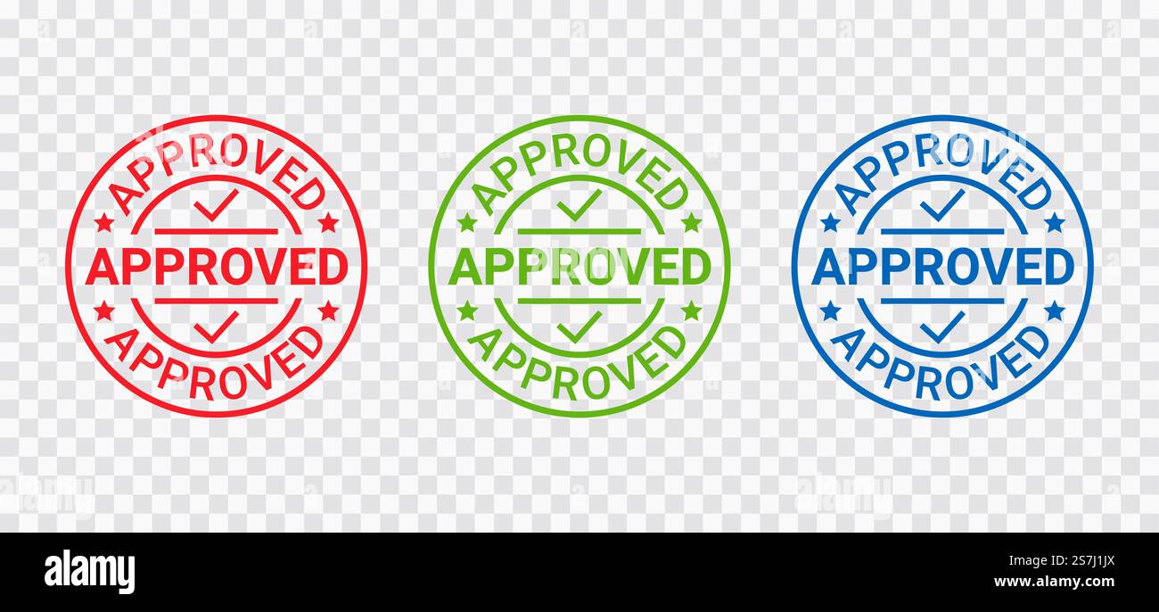 Approved stamp quality mark approve approval permit badge hi-res stock photography and images ...