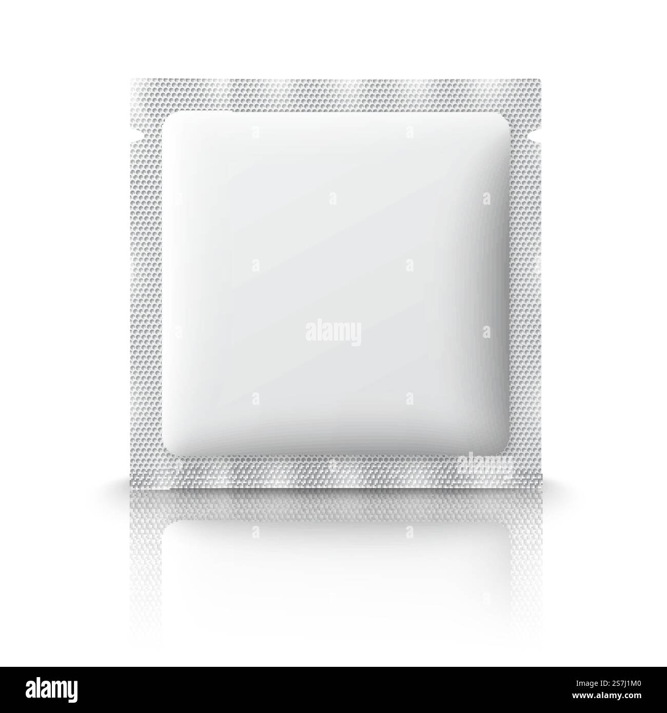 Blank white plastic sachet for medicine, condoms, drugs, coffee, sugar ...