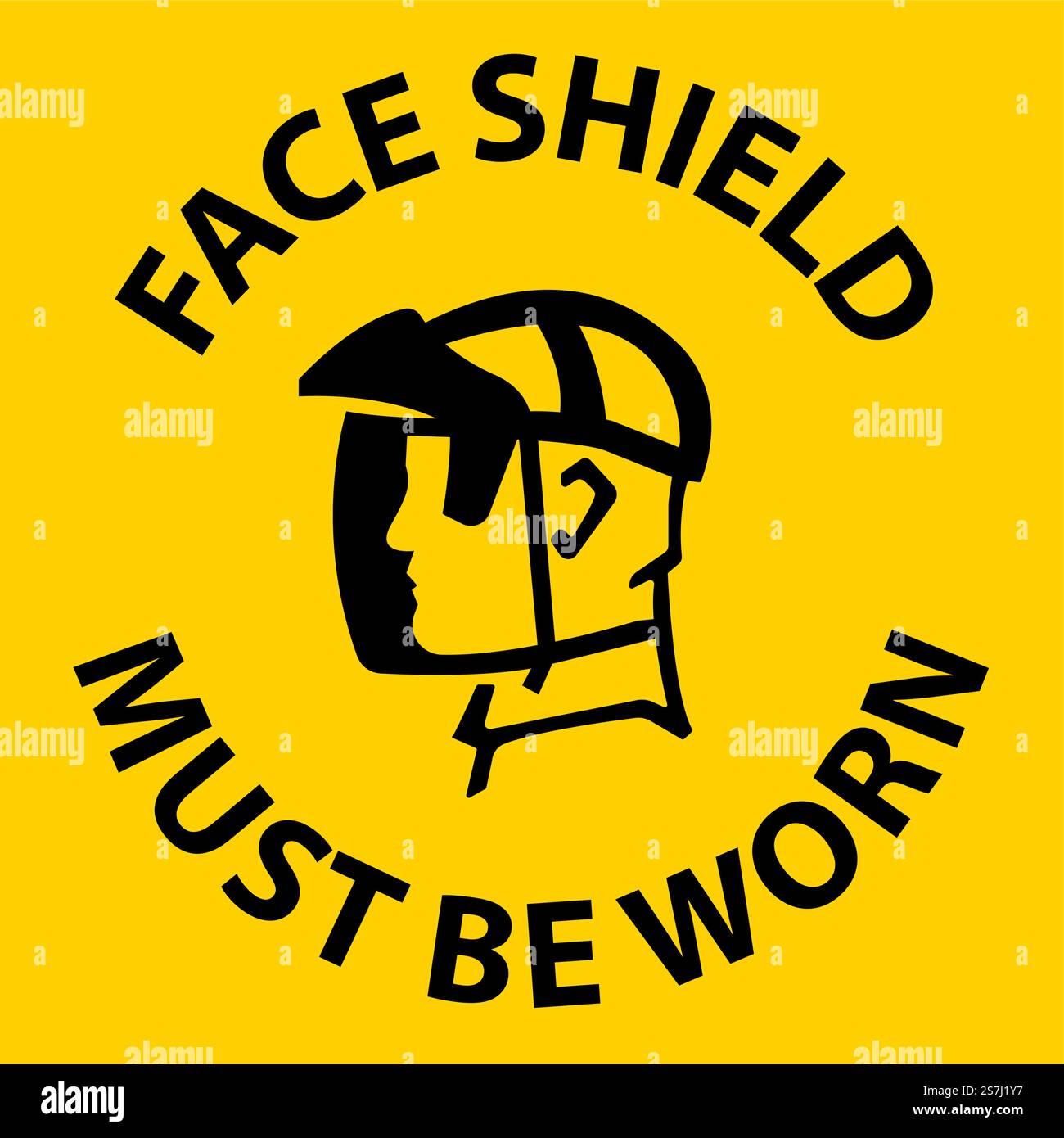 Notice Face Shield Must Be Worn Sign On White Background Stock Vector ...