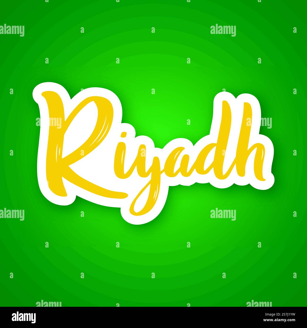 Riyadh - hand drawn lettering phrase. Sticker with lettering in paper ...