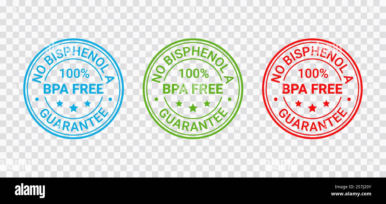 BPA free stamp. No bisphenol badge. Non toxic plastic round label ...