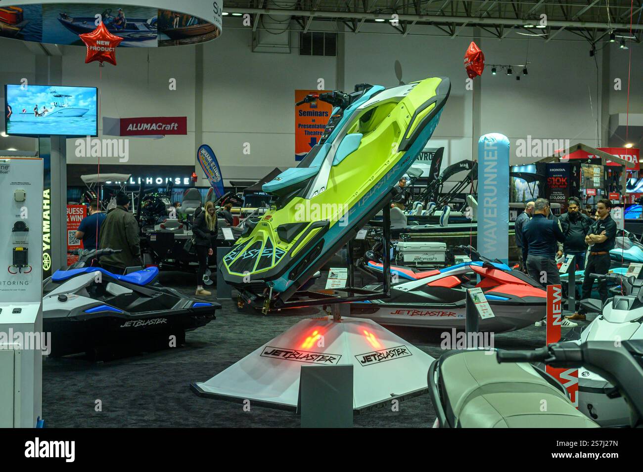 Toronto, ON, Canada – January 18, 2025: Display of personal watercraft ...