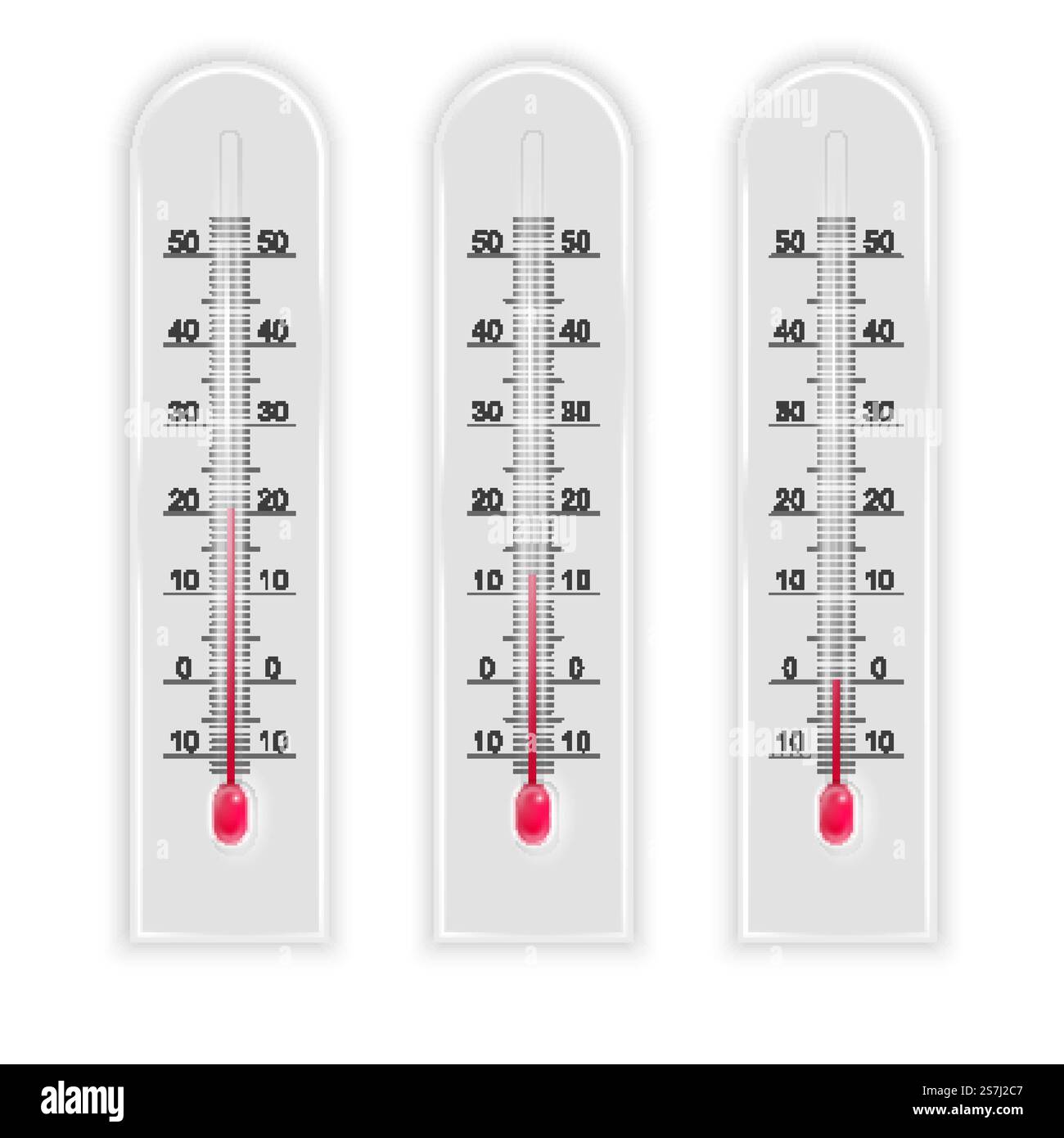 Set of 3d realistic illustration Temperature measurement isolated thermometer. Weather forecast ...