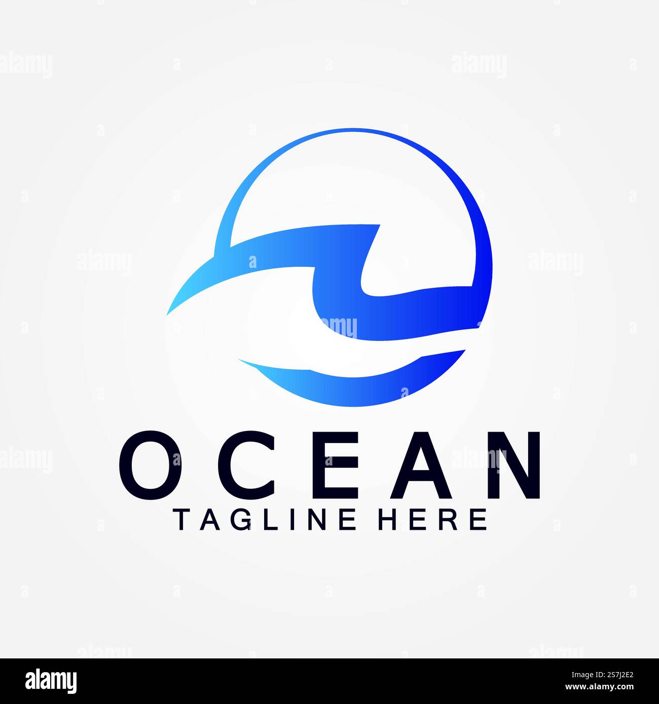 wavy blue ocean water letter O ocean wave logo design vector Stock ...