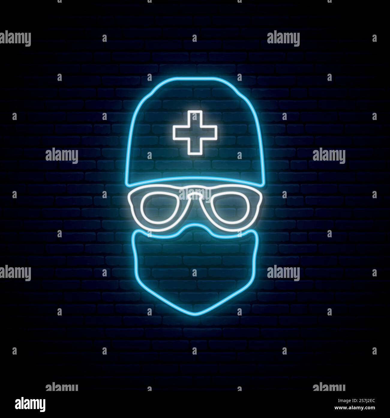 Doctor profession neon glow Stock Vector Images - Alamy