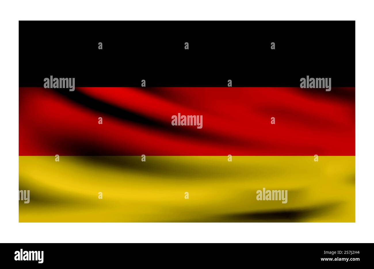 Realistic National flag of Germany. Current state flag made of fabric. Vector illustration of ...