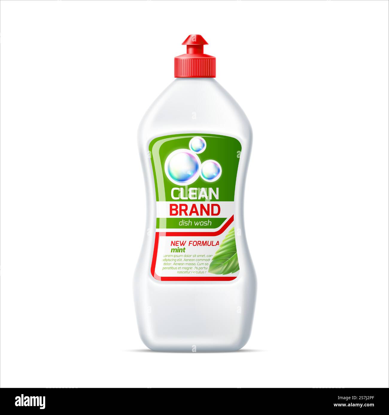 Realistic branded dishwashing detergent bottle mockup vector kitchen ...