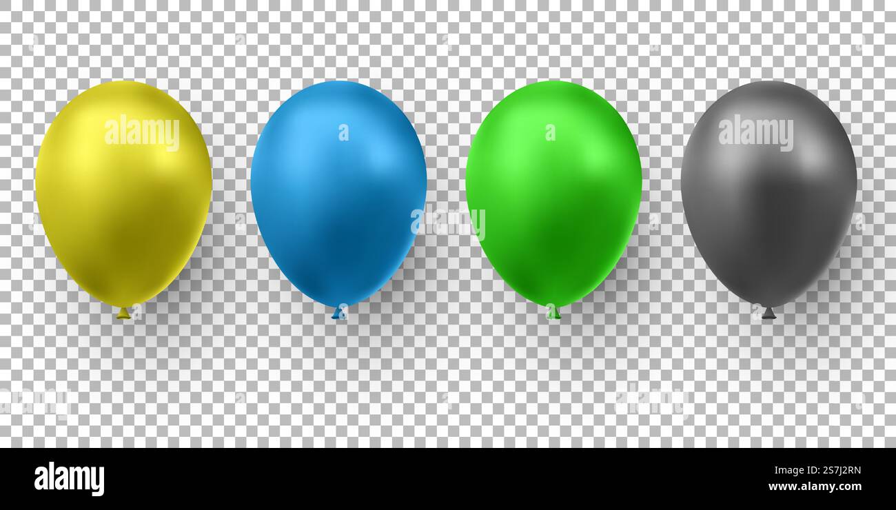 Realistic glossy color balloon. Balloons for birthday, holiday events ...