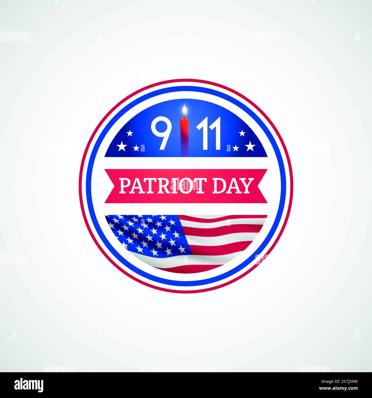 Patriot Day label with American flag. 9/11 Day of Remembrance. Vector ...
