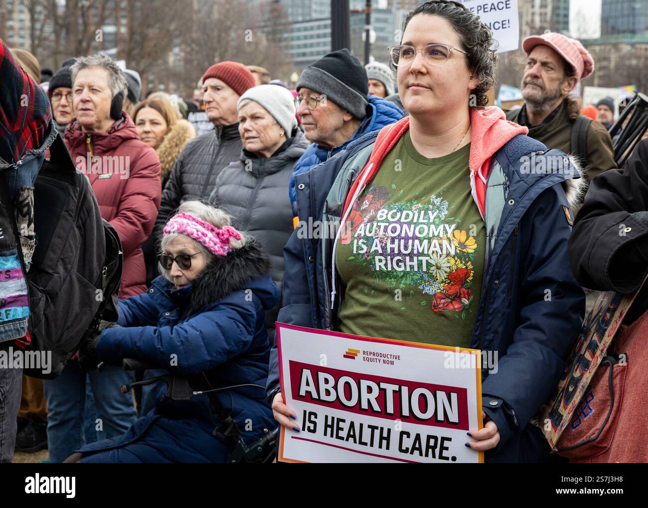 Jan. 18, 2025. Boston, MA. About a thousand people rallied on the ...