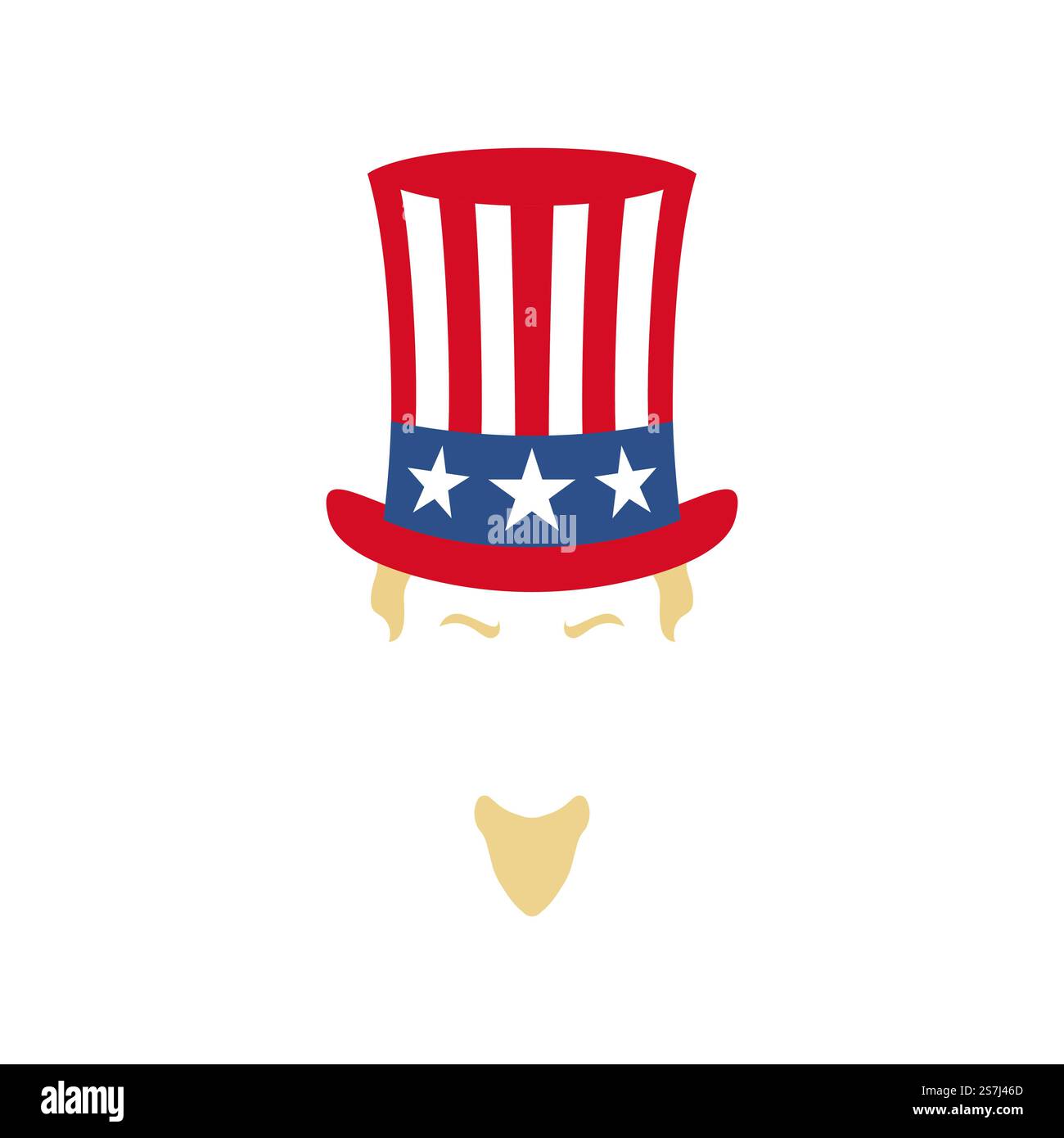 Modern portrait of Uncle Sam. American flag. National holiday in United ...