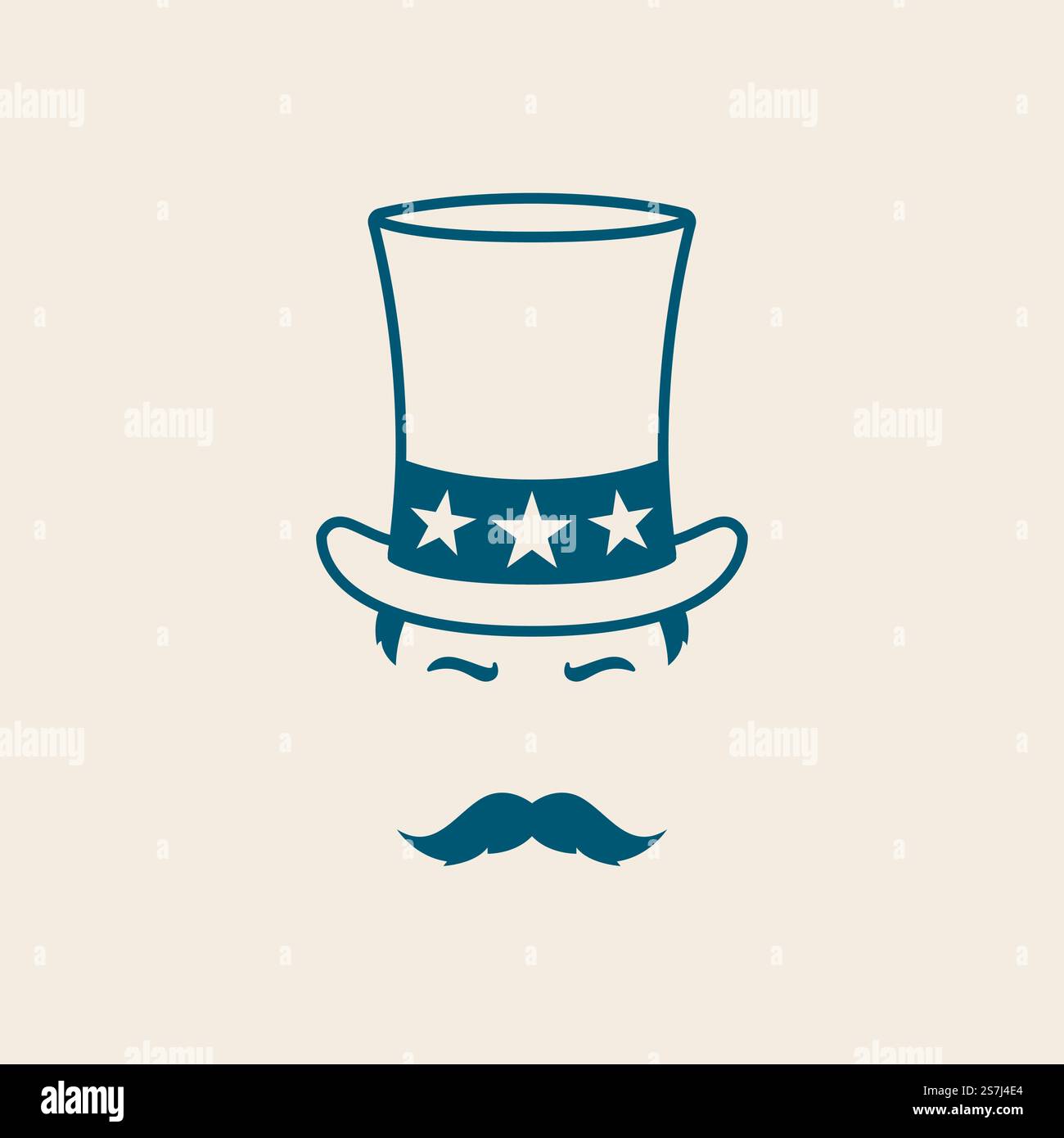 Man in Uncle Sam hat. Illustration for independence day America. Uncle ...
