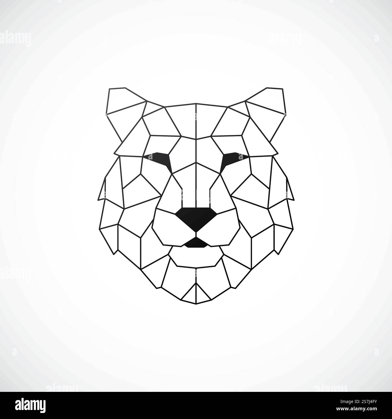 Geometric Tiger Head. Abstract polygonal style. Wild cat Line contour ...