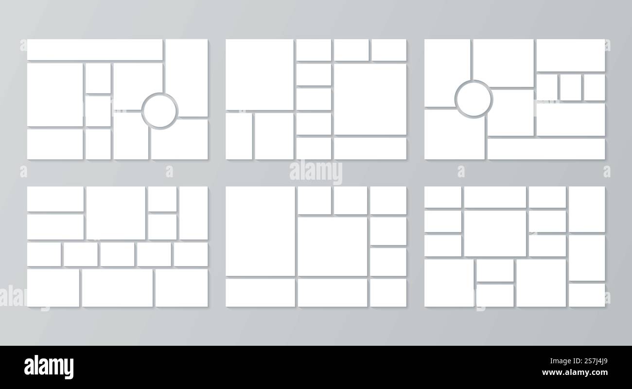 Moodboard templates. Collage grid. Mood board background. Set of ...