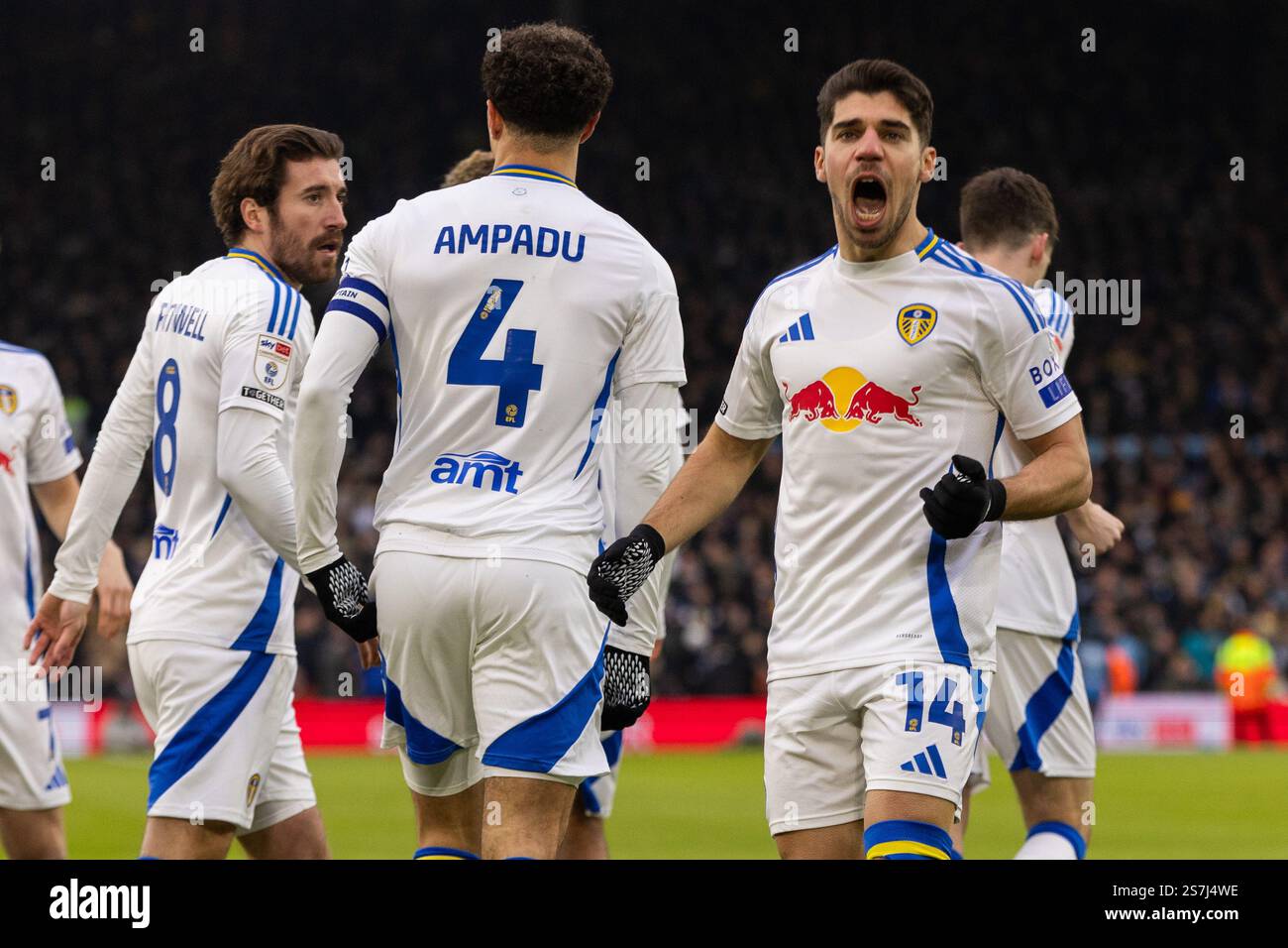 Elland Road stadium , Leeds , UK , 19th January 2025 Leeds United vs ...