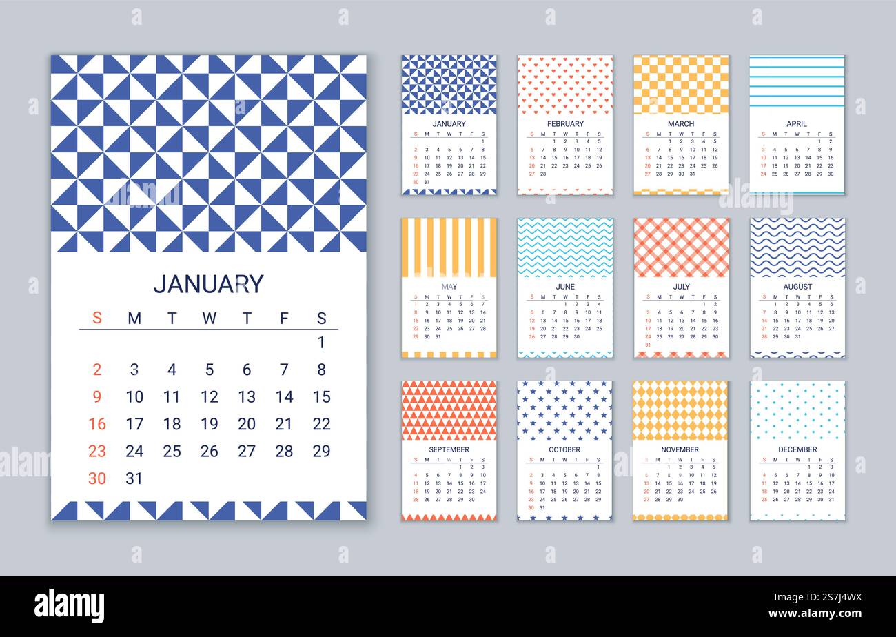 2022 Calendar. Vector. Week starts Sunday. Calender template. Yearly ...