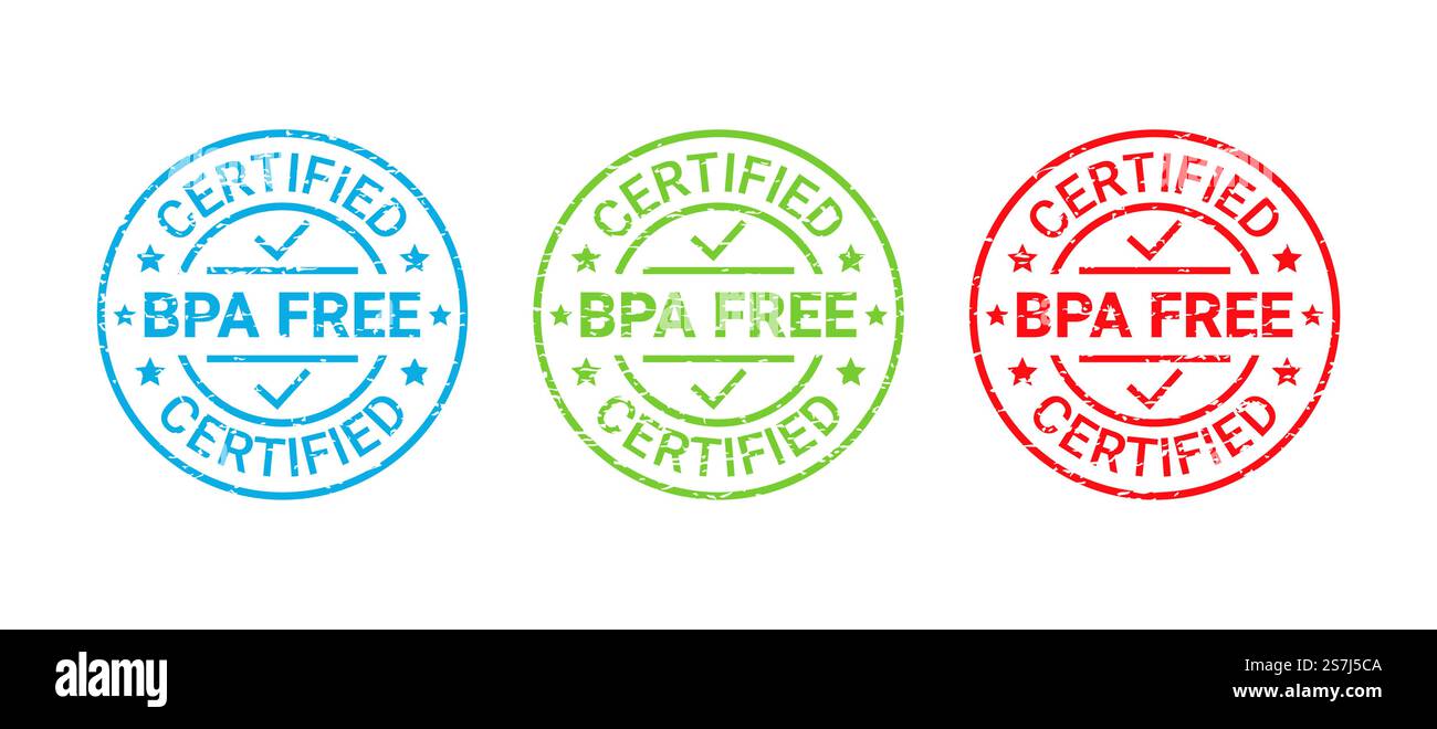 BPA free grunge stamp. No bisphenol icon round badge. Non toxic plastic ...