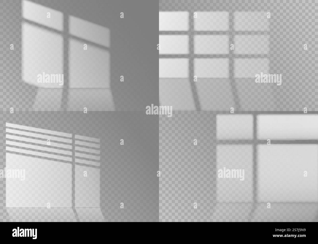 Overlay window shadows. White transparent sunlight from different ...