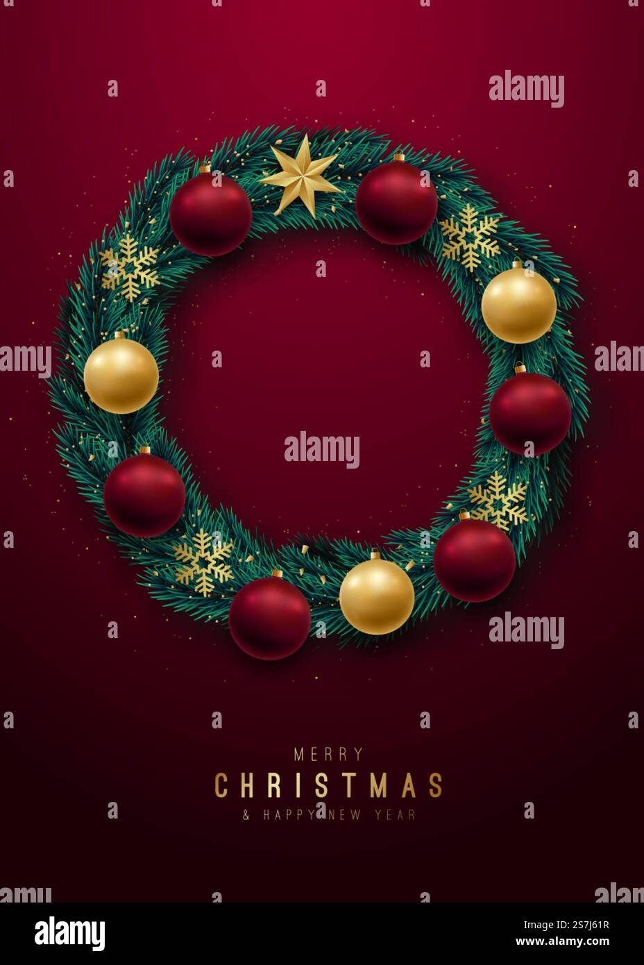 Frame from fir branches Stock Vector Images - Alamy