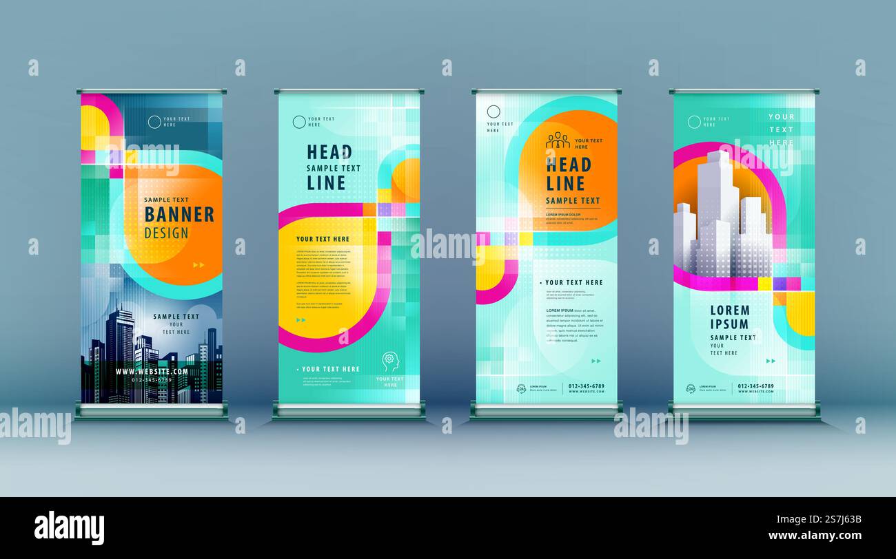 Business Roll Up Set. Standee Design. Banner Template, Abstract ...