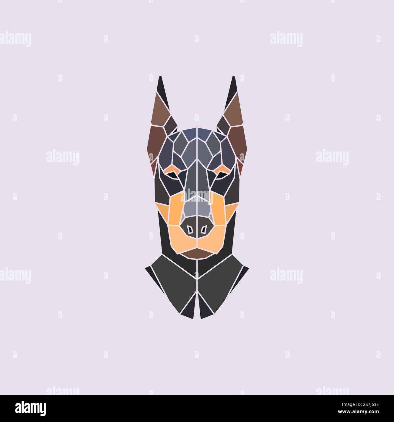 Doberman head. Vector polygonal background Stock Vector Image & Art - Alamy