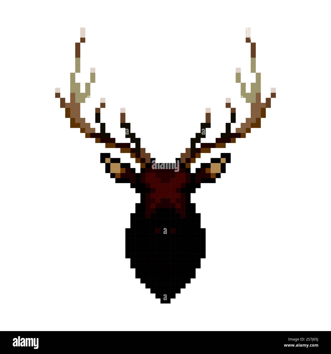 Deer head. Pixel art. Wild animal. Vector illustration Stock Vector ...