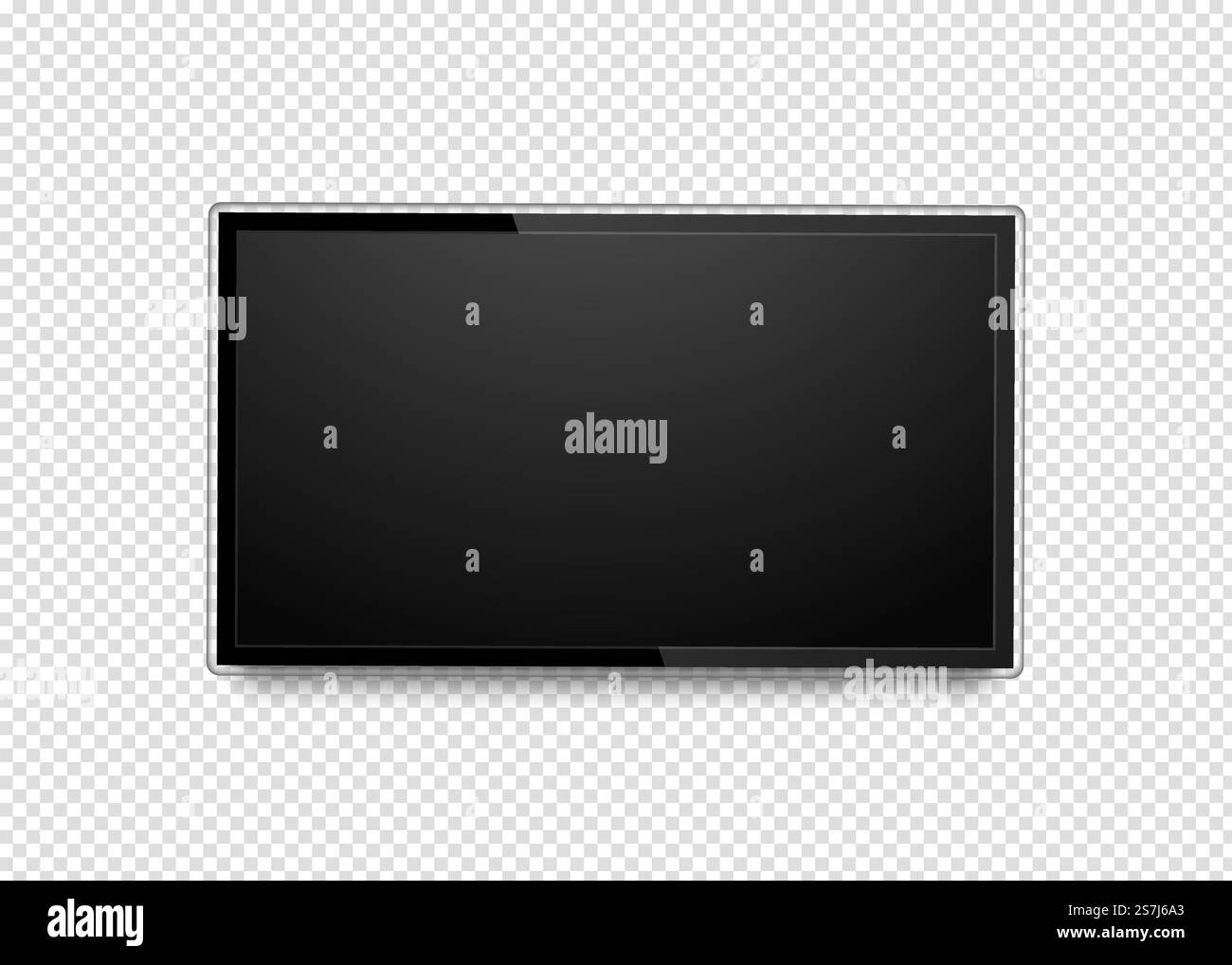 Realistic 4k ultra hd monitor. Blank black tv screen. Modern high ...