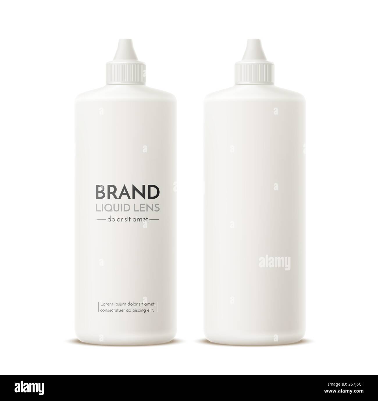 Vector realistic contact lens drops and solution container blank mockup ...