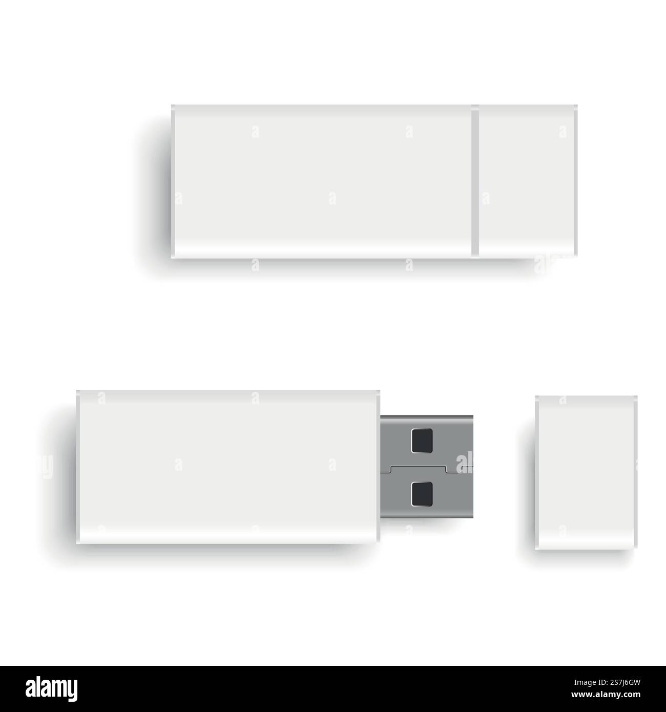 Blank usb drive design mock up. Vector.. Blank usb drive design mock up ...