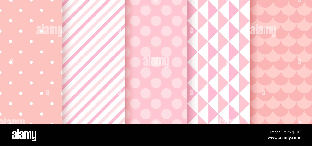 Scrapbook print. Seamless pattern. Pink baby shower backgrounds for ...