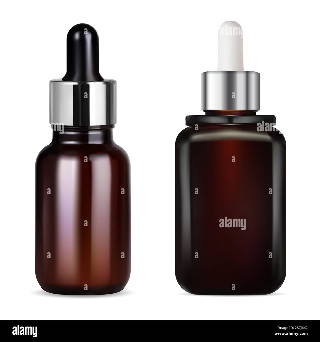 Brown glass dropper bottle for cosmetic oil, serum, mockup without ...